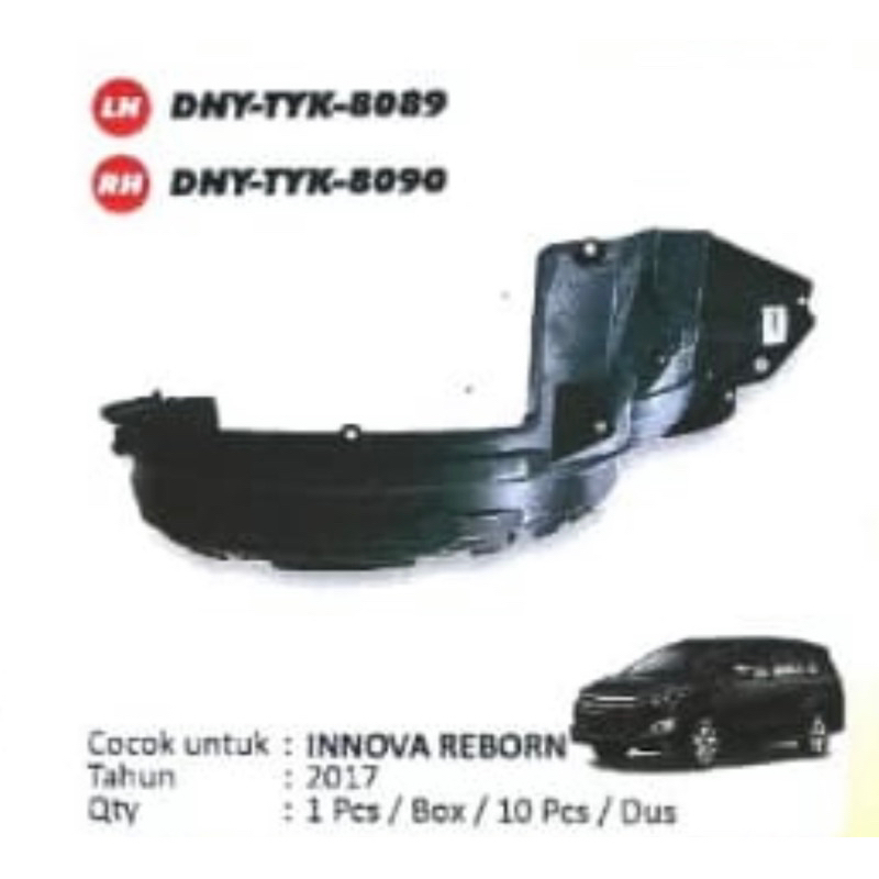 Jual Linner Inner Fender Depan Innova Reborn ( thn 2017 ) DNY | Shopee ...