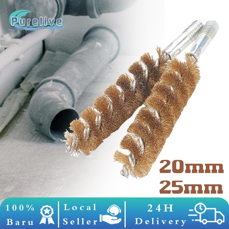 Jual 20/25mm Tube Brush Brass Male Threads Sikat Kawat Pembersih Pipa ...