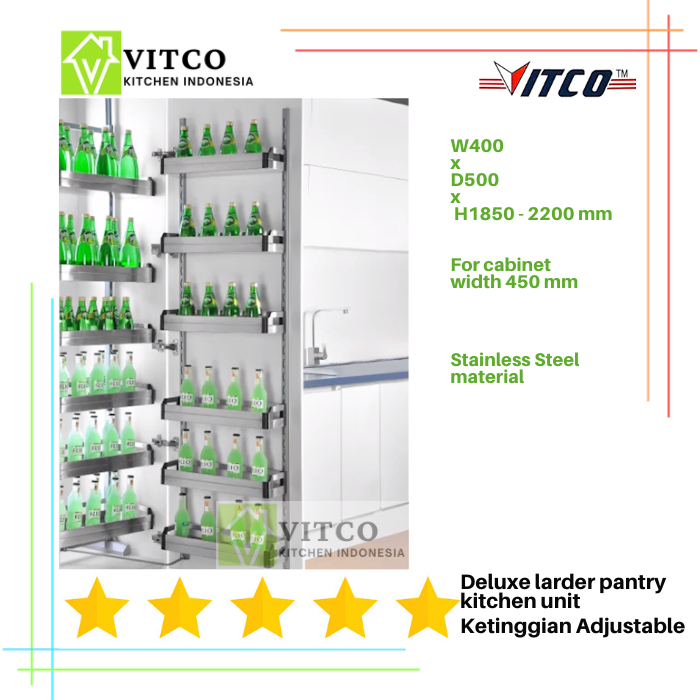 Jual VITCO Deluxe Larder Pantry Kitchen Unit / Rak snack tarik ...