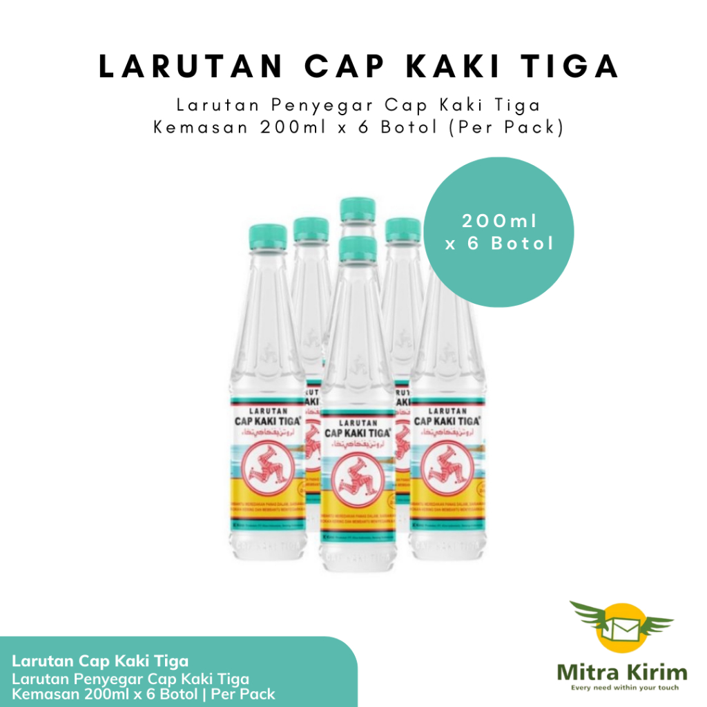 Jual Larutan Penyegar Cap Kaki Tiga 200ml x 6 Botol | Per Pack isi 6 | Shopee Indonesia