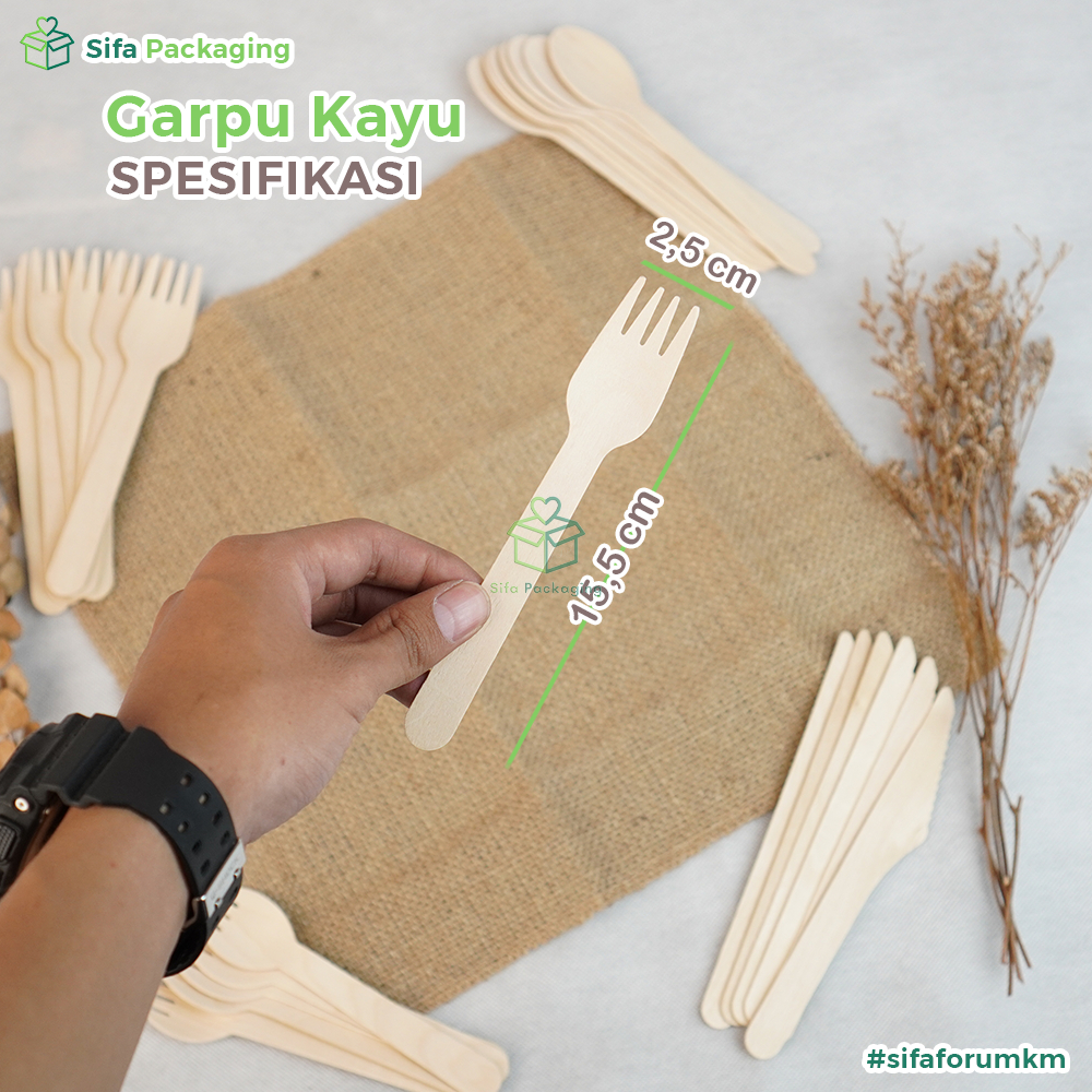 Jual Sendok Makan Kayu Garpu Kayu Gase Kayu Pisau Kayu Sekali Pakai ...