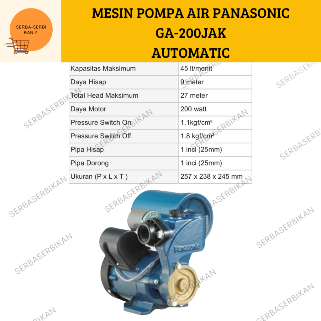 Jual MESIN POMPA AIR PANASONIC GA-200JAK | Shopee Indonesia