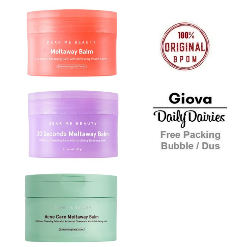 Jual Dear me beauty 30 seconds meltaway cleansing balm peach blueberry ...