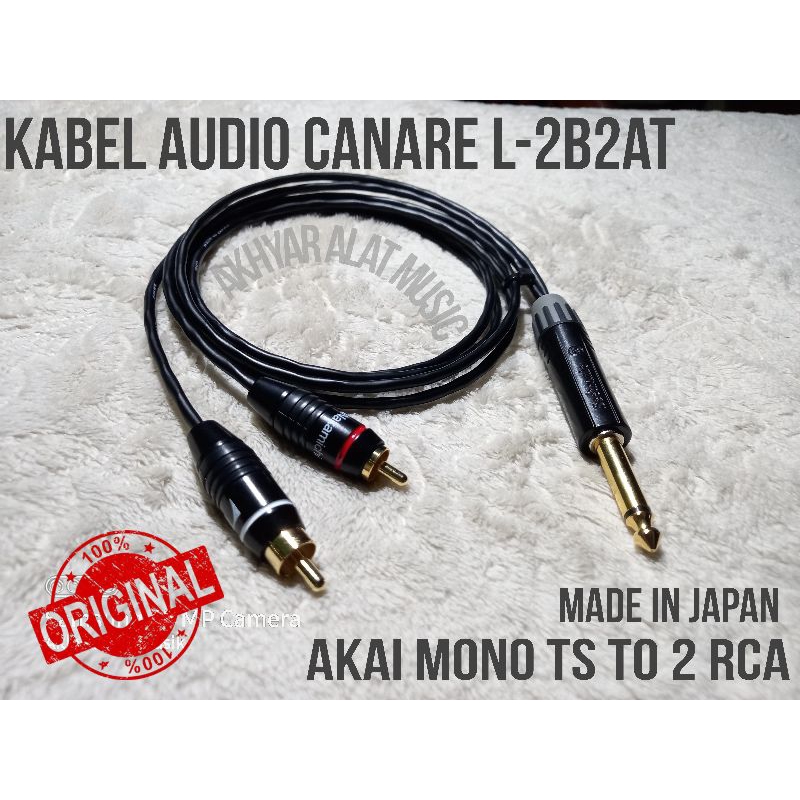 Jual Kabel Akai Mono TS to 2 RCA Canare L-2B2AT original Made in Japan Seetronic x Nakamichi ...