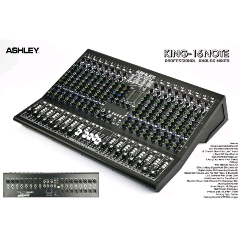 Jual Mixer Ashley King 16 Note 16 Channel with Compressor Original ...