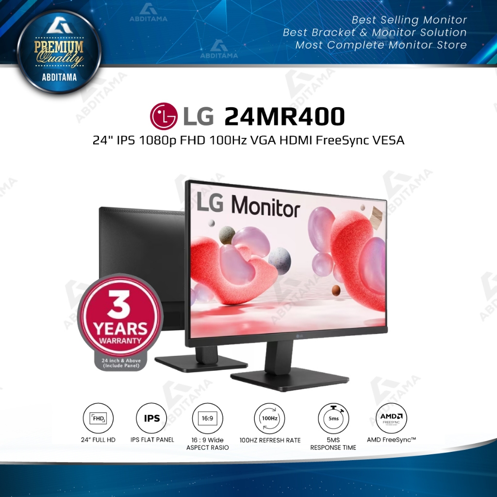 Jual Monitor LED LG 24MR400 24" IPS 1080p FHD 100Hz VGA HDMI FreeSync ...