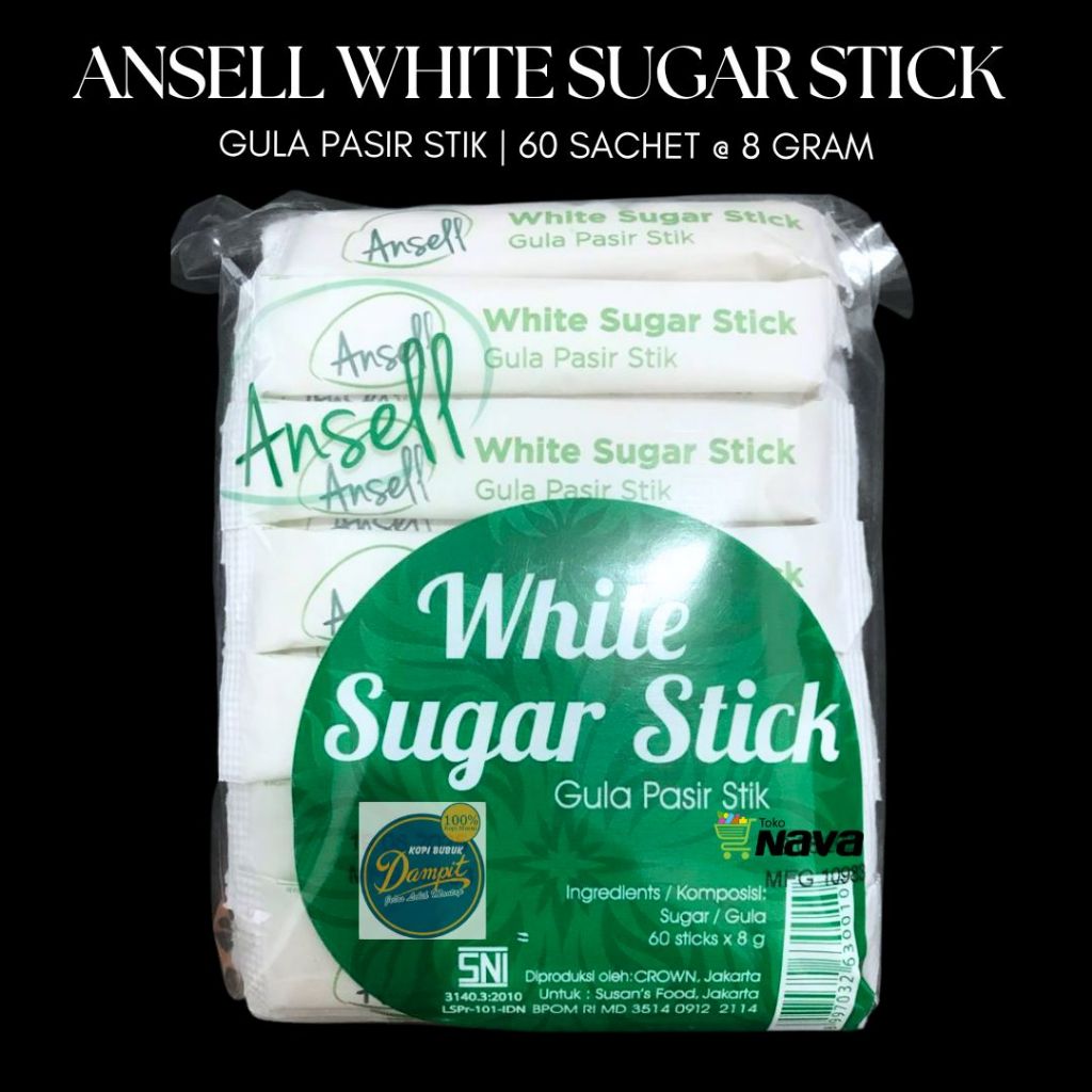 Jual Ansell Gula Pasir Stik 60*8 gr / Ansell White Sugar Stick 60 x 8 ...
