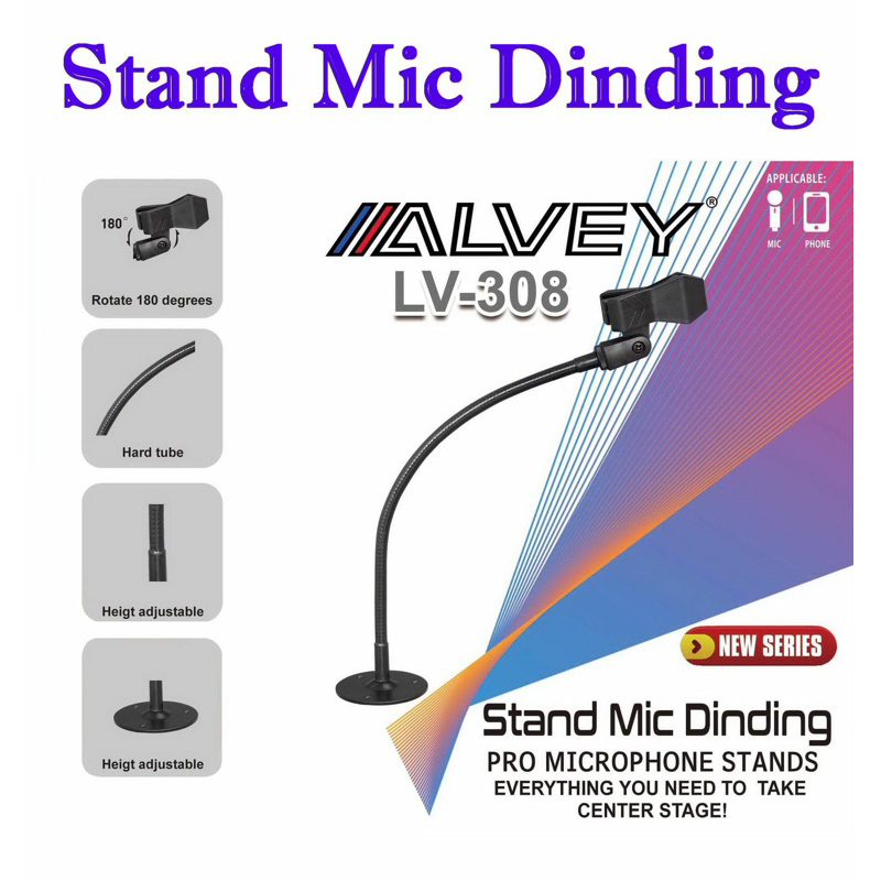Jual ALVEY STAND MIC MEJA / ALVEY STANDING MIC DINDING ALVEY TIANG MIC ...