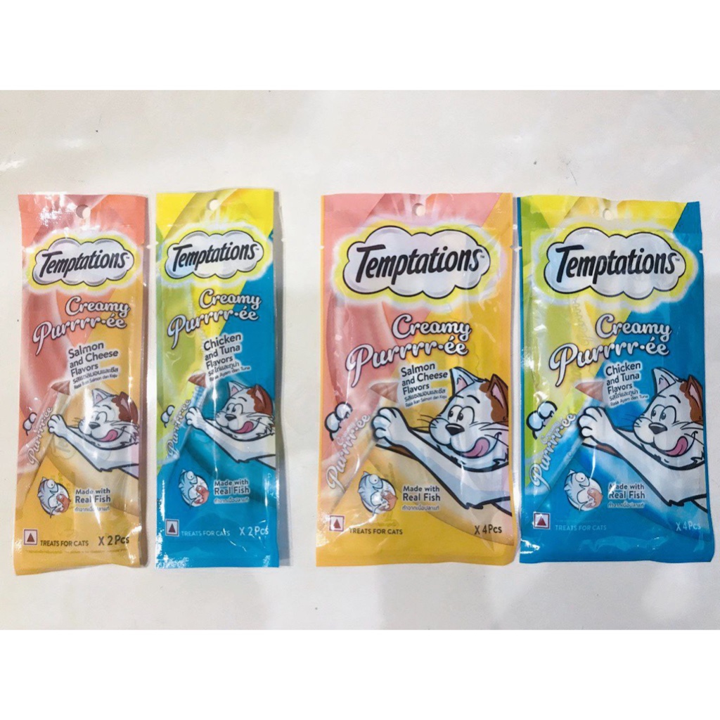 Jual TEMPTATIONS PURRRR-EE CREAMY SNACK KUCING 48GR (1 POUCH X 4 PCS ...