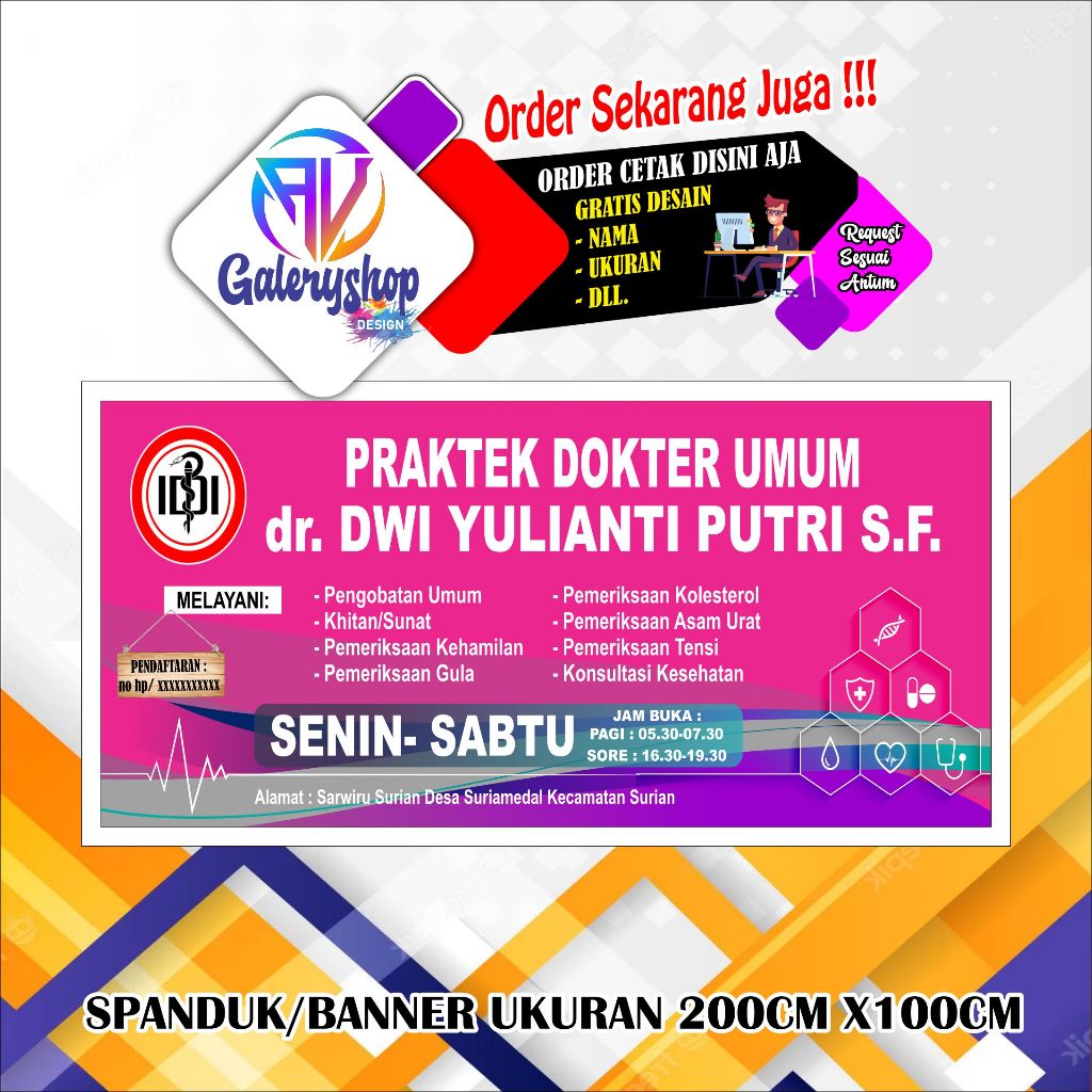 Jual mmt,spanduk,banner, praktek dokter, bidan, perawat, apotek dll ...