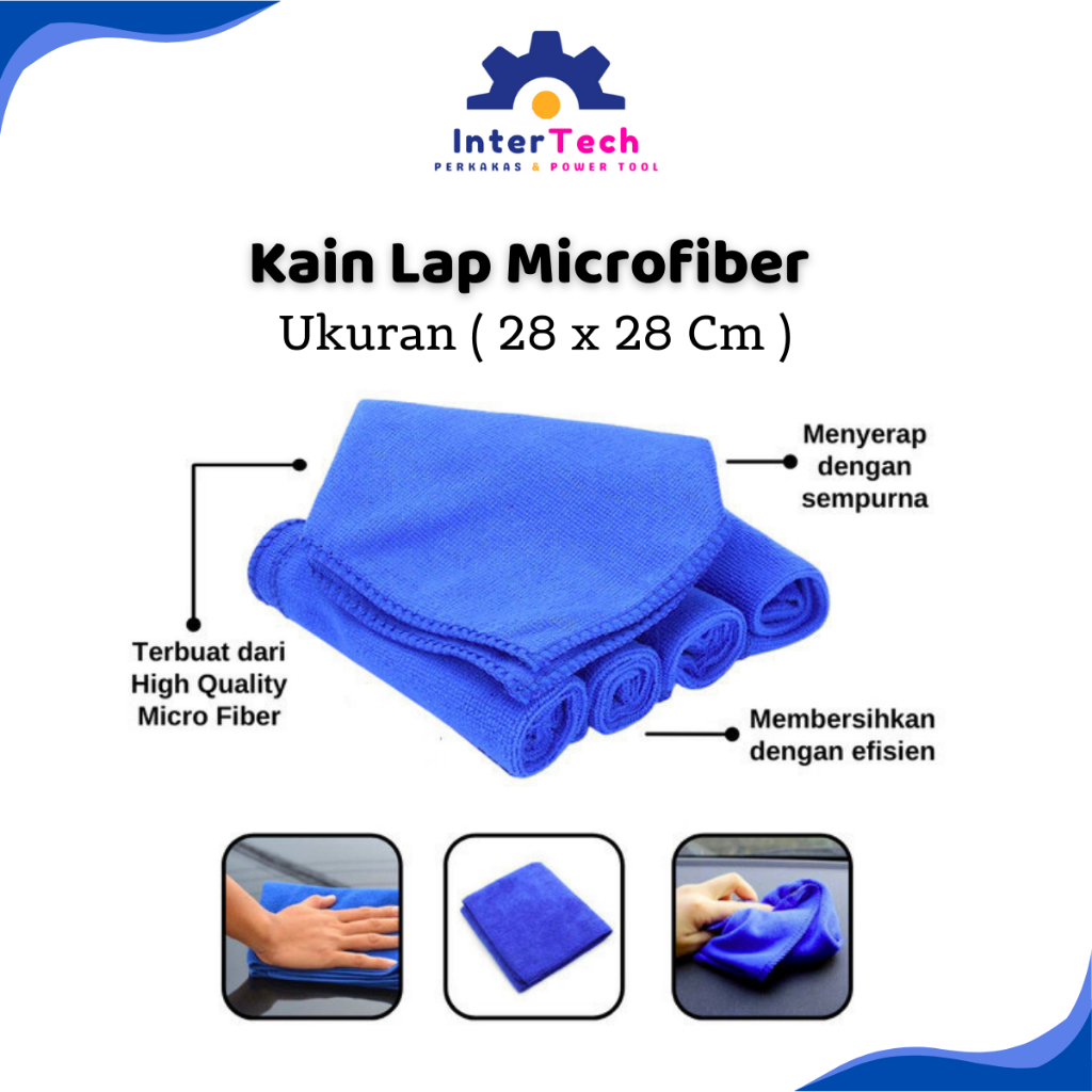 Jual Kain Lap Microfiber Ukuran 28 x 28 Cm Material Lembut Dan Nyerap ...