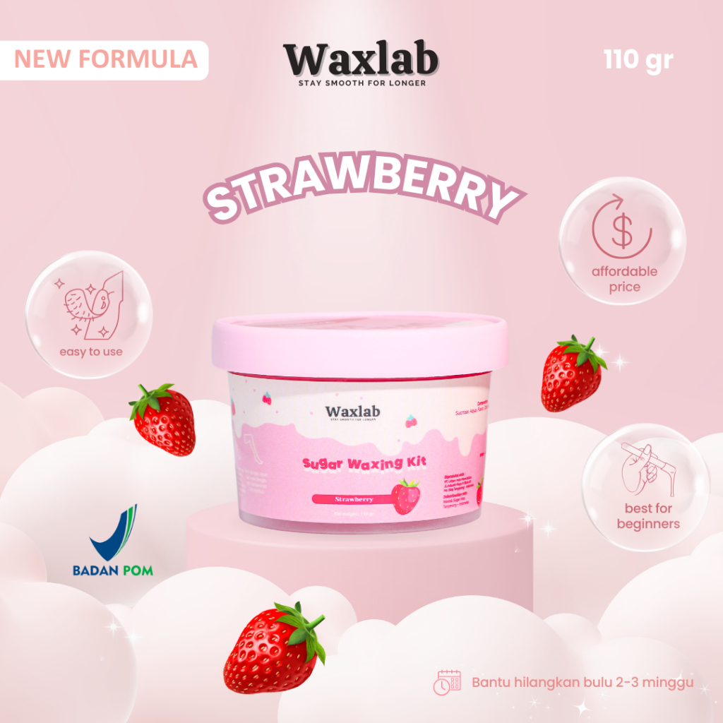 Jual Waxlab - Strawberry Sugar Waxing Kit 110gram New Formula | Shopee Indonesia