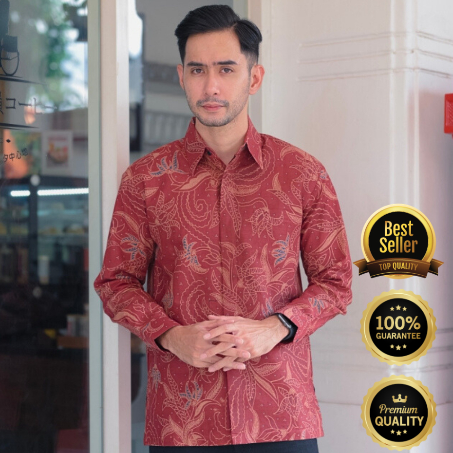 Jual Batik Premium Pria Lengan Panjang Kemeja Batik Pria Modern Pabrik ...