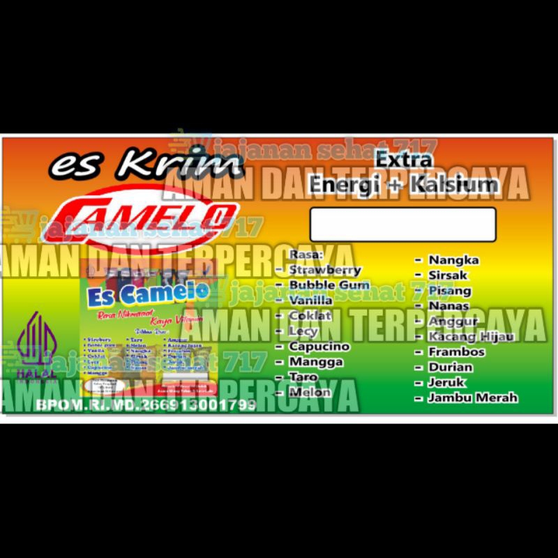 Jual banner/ spanduk besar es camelo untuk promosi 1x0.5m | Shopee ...