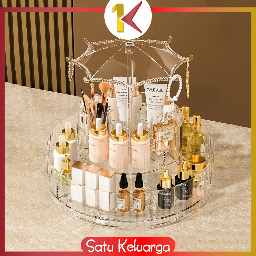 Jual SK-K169 Rak Kosmetik Putar 360 Derajat Transparan Desain Payung ...
