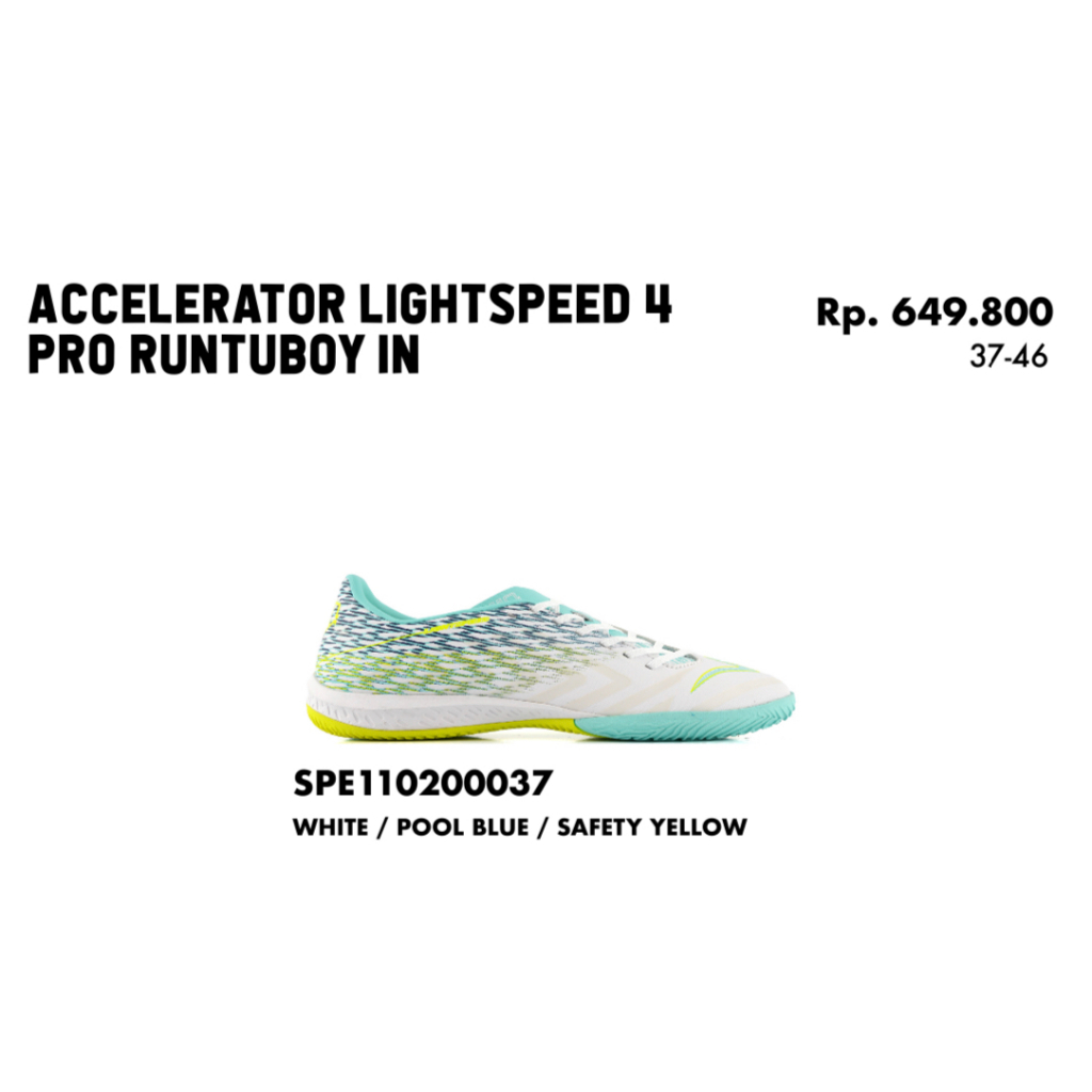 Jual Sepatu Futsal Specs ACCELERATOR Lightspeed 4 PRO RUNTUBOY IN White ...