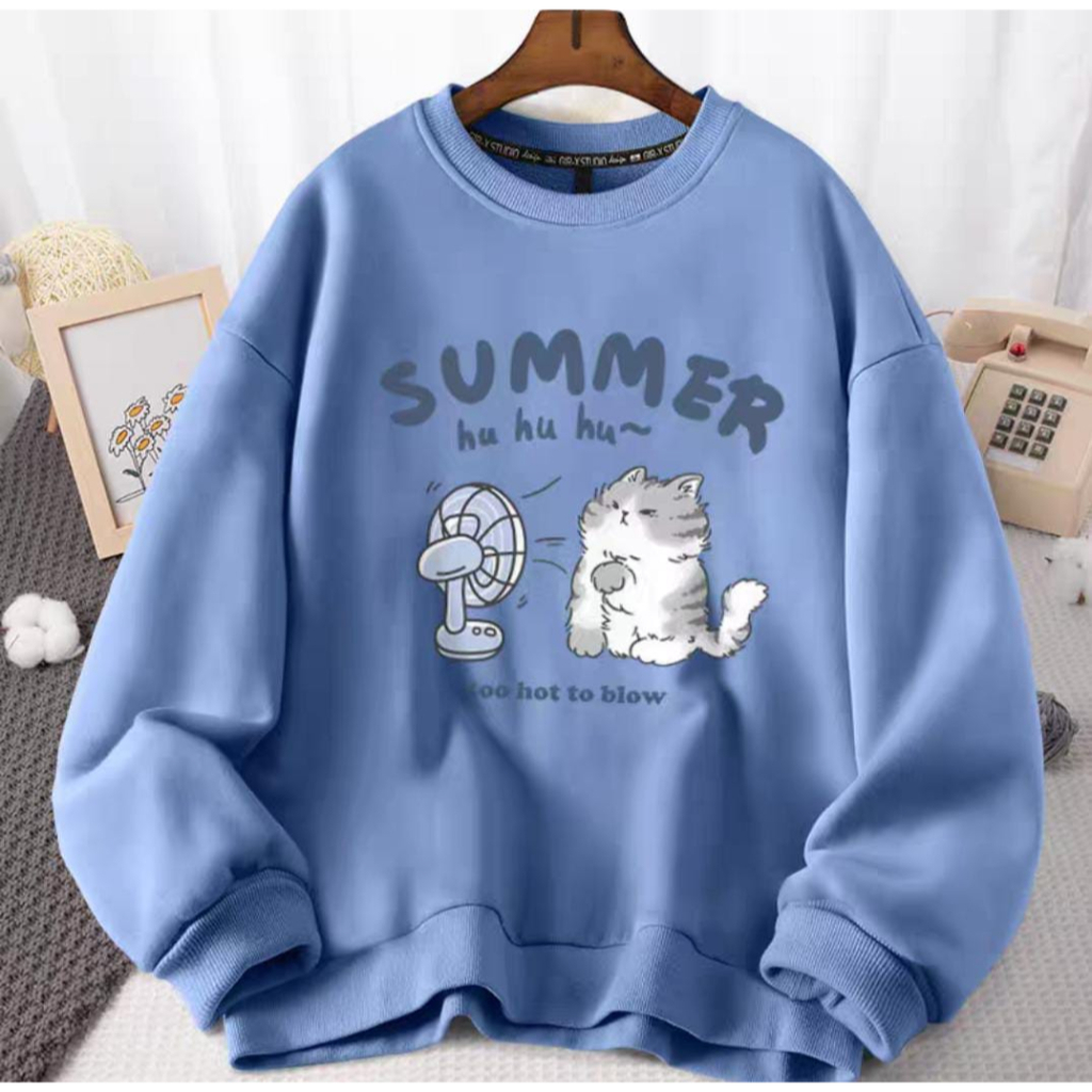 Jual SUMMER CAT SWEATER Cute Jumper Wanita Oversize Size M - XXL ...