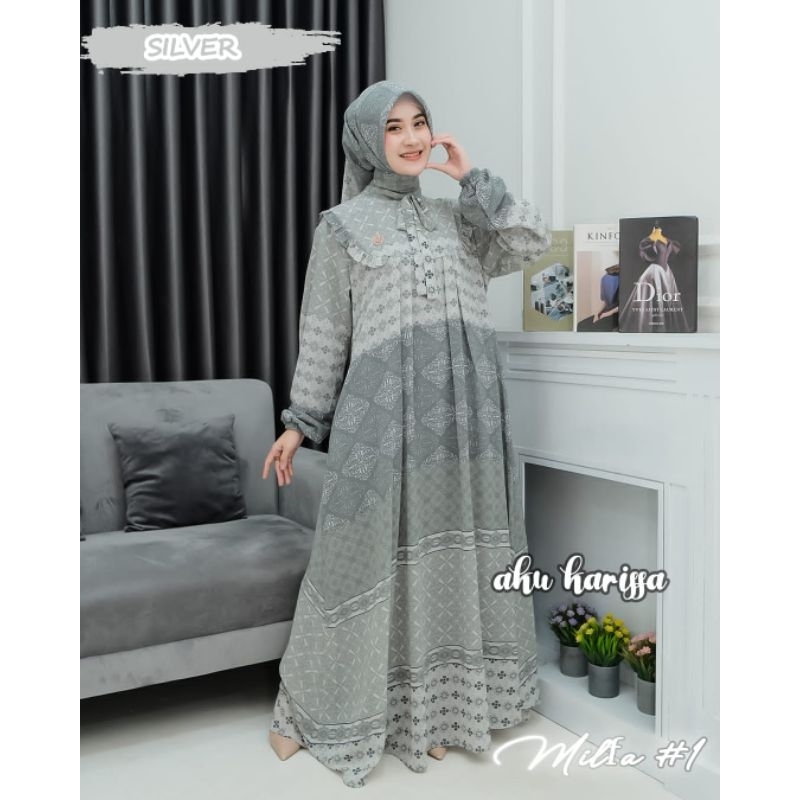 Jual GAMIS/DRESS SET HIJAB MILFA CERUTY BABYDOLL BY AKU KARISSA ORIGINAL BRAND | Shopee Indonesia