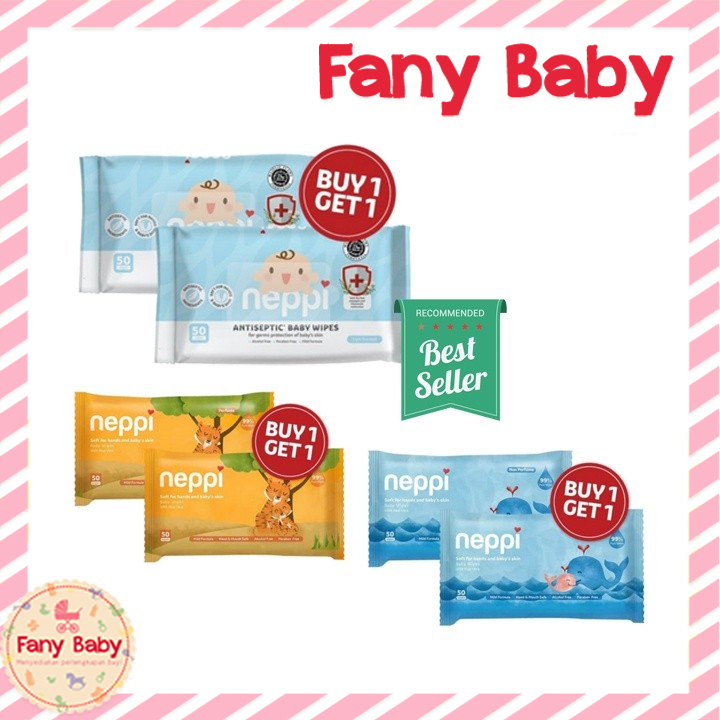 Jual NEPPI BABY WIPES TISSUE NON PARFUM 50s BUY 1 GET 1 | Shopee Indonesia