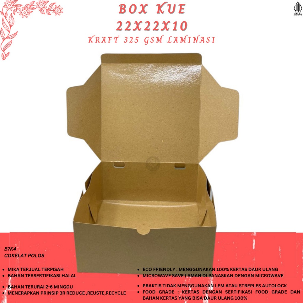 Jual Dus 22x22 Bahan 325 Gsm Box 22x22 Dus Kue (B7K4-22X22X10 Cm ...