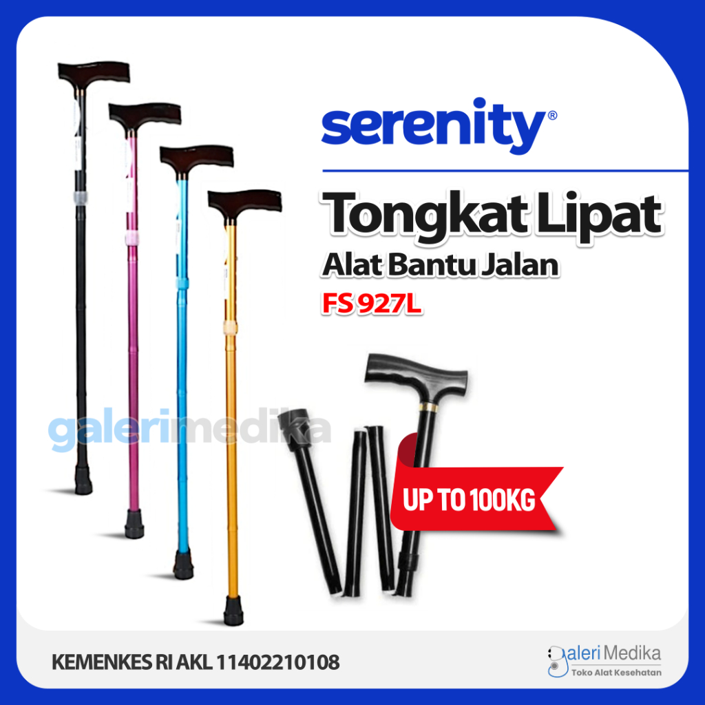 Jual Serenity Tongkat Lipat FS927L / FS 927 / FS-927 Walking Stick Alat ...