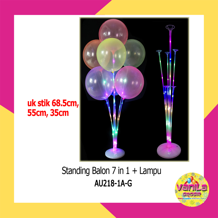 Jual Standing Balon 7 in 1 + Lampu, dekorasi balon, stand holder balon ...