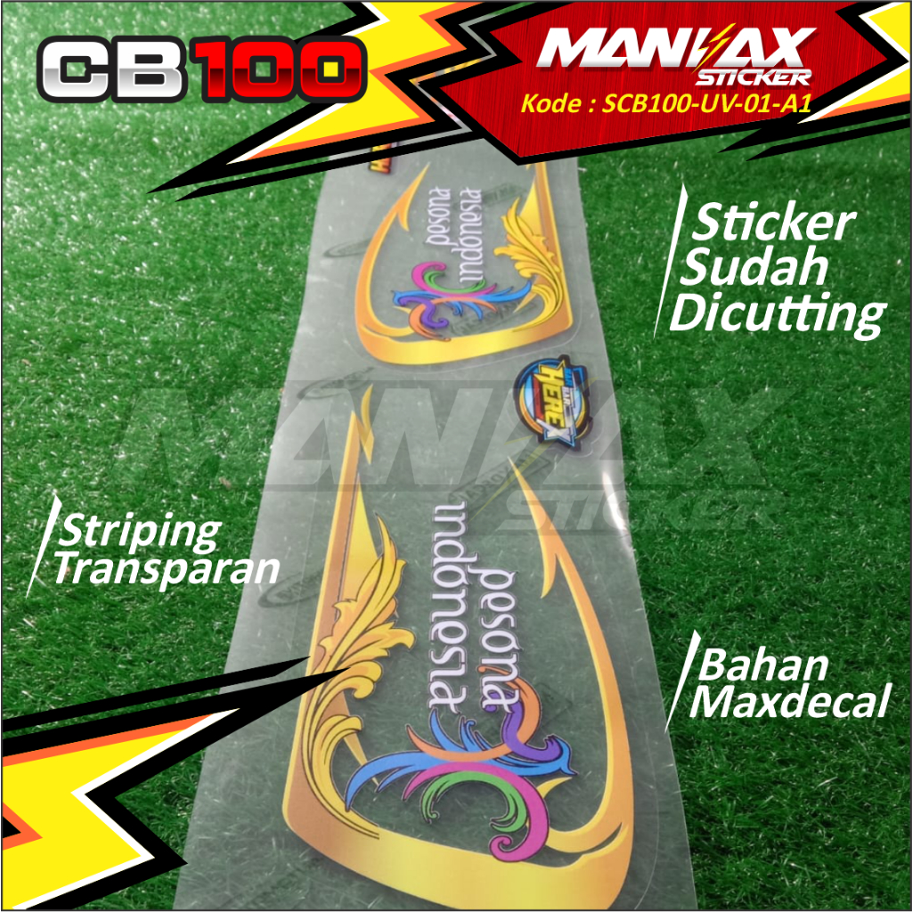 Jual Stiker Striping Transparan Honda CB 100 Variasi Custom Motif - Lis ...