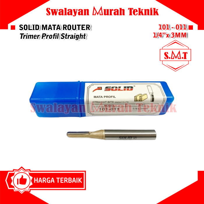Jual SOLID Mata Router 101 - 011 Mata Trimer Profil Straight Bit 1/4" x ...