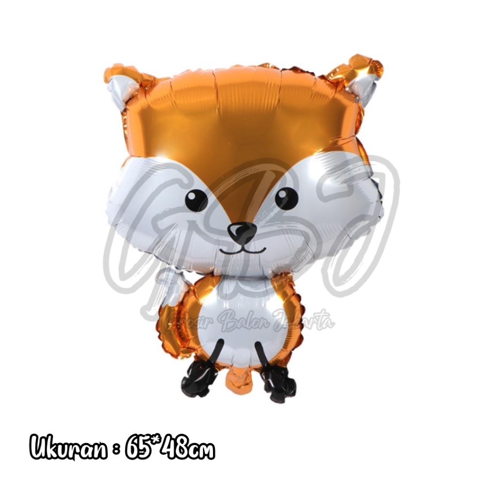 Jual Balon Foil JUMBO Woodland Animal / Karakter Binatang (Rakun, Rubah ...