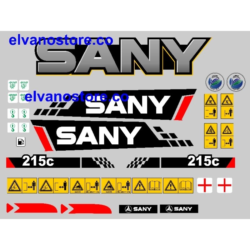 Jual STICKER ALAT BERAT STIKER Excavator Sany SY215C BAHAN WATERPROOF ...