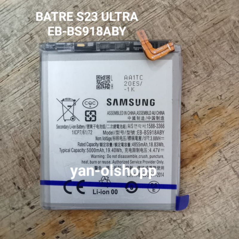 Jual Batre Baterai Samsung Galaxy S23 Ultra Eb Bs918aby Ori Battery S23