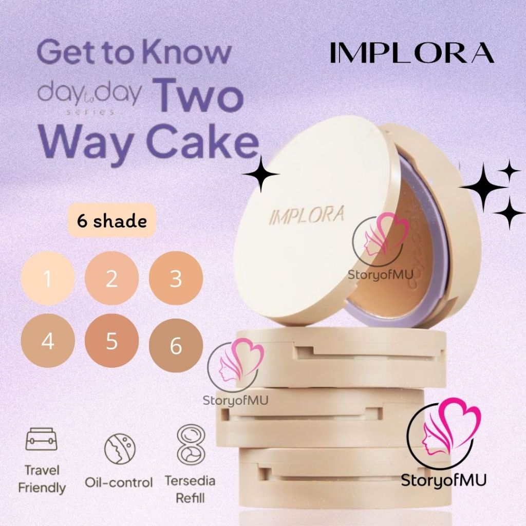 Jual IMPLORA Day To Day Two Way Cake 10gr FULL REFILL - TWC | Bedak ...