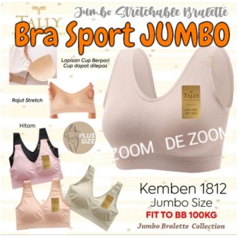 Jual Bra Sport Tally 1812 Olahraga ukuran JUMBO muat BB 100kg | Shopee ...