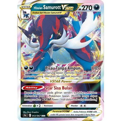 Jual POKEMON TCG INDONESIA HISUIAN SAMUROTT V STAR HOLOGRAM S9A 053/067 ...