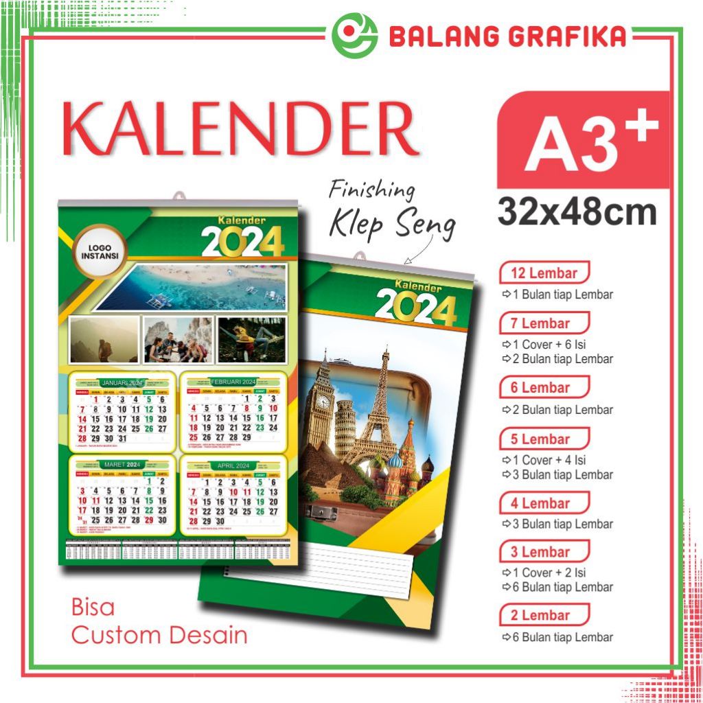 Jual Cetak Kalender Custom Kelender Dinding Sekolah Kantor Perusahaan ...