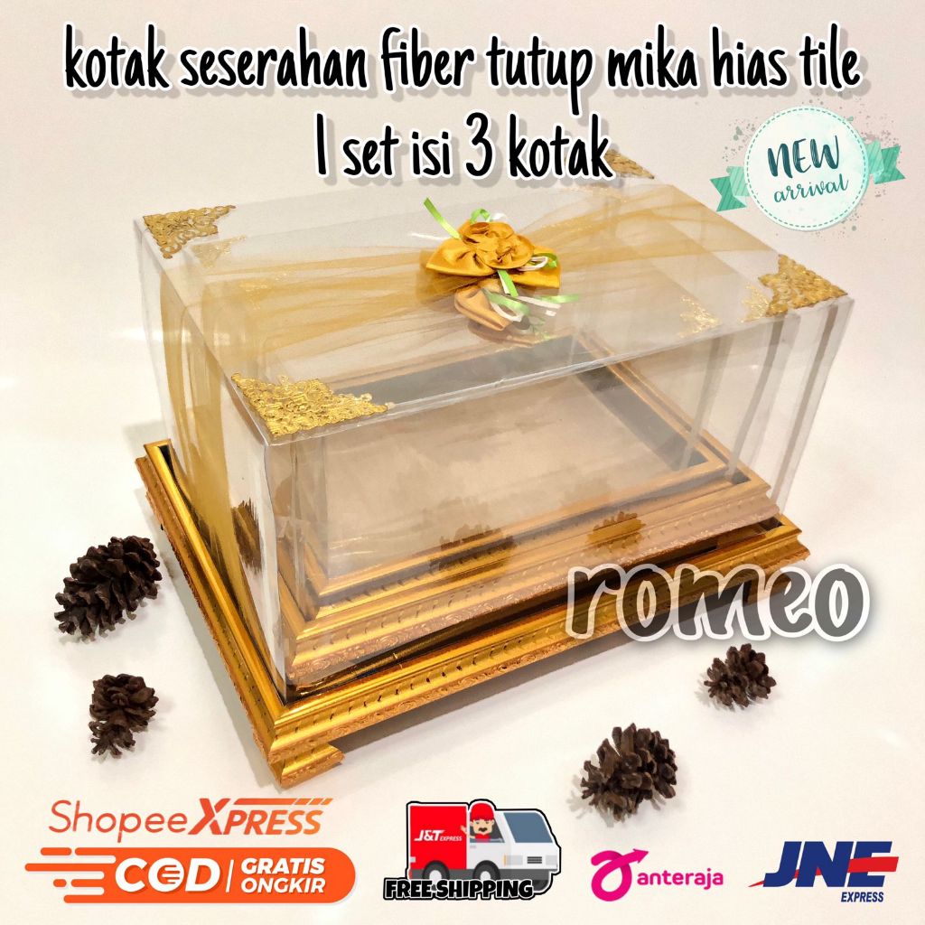 Jual Kotak Seserahan Frame Fiber Mewah 1 set isi 3 Hantaran Pernikahan ...