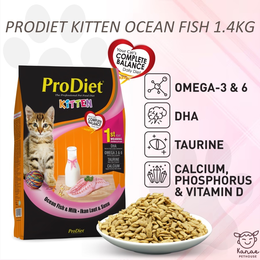 Jual ProDiet Kitten Ocean Fish Makanan Kucing Kering 1.4kg | Shopee ...
