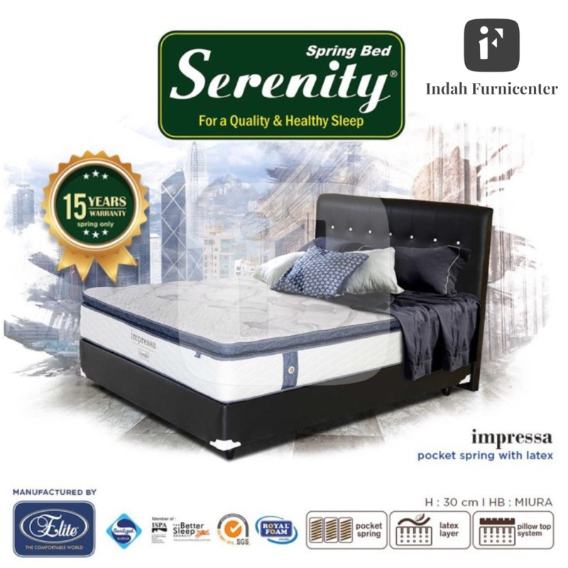 Jual Spring bed Elite Serenity pocket latex 120 x 200 160 x 200 180 x ...