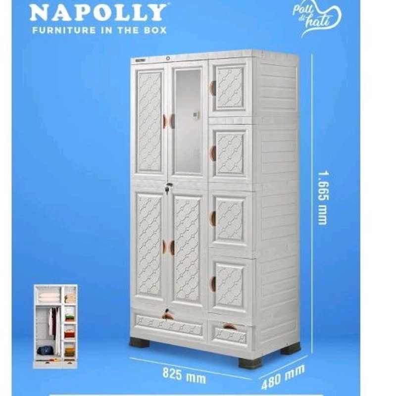 Jual Lemari Pakaian Plastik NAPOLLY 4 PINTU SUPER JUMBO BESAR GANTUNG ...