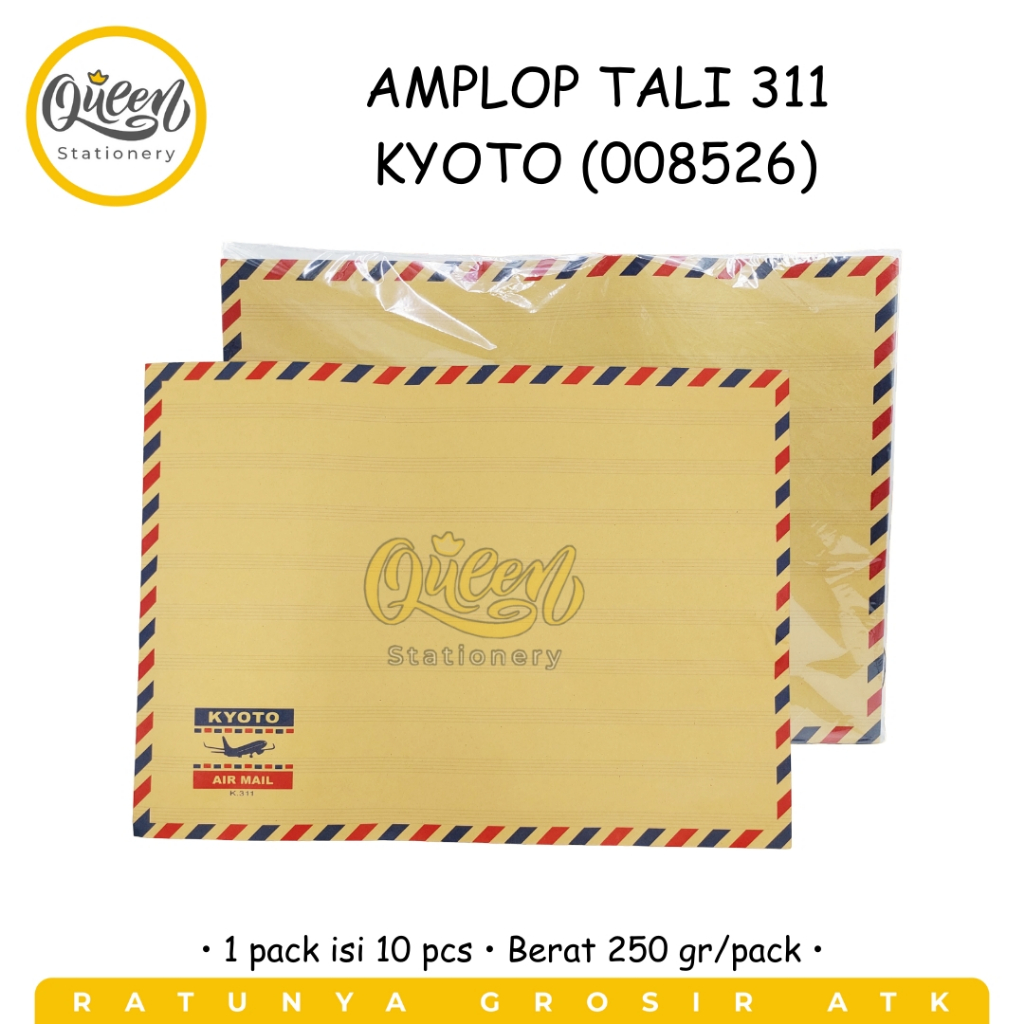 Jual 1 PACK AMPLOP TALI 311 KYOTO MAP COKLAT TALI AIRMAIL (008256 ...