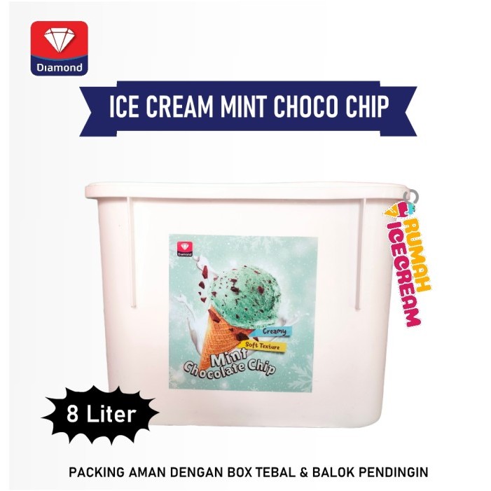 Jual Es Krim Diamond Mint Choco Chip 8L | Shopee Indonesia