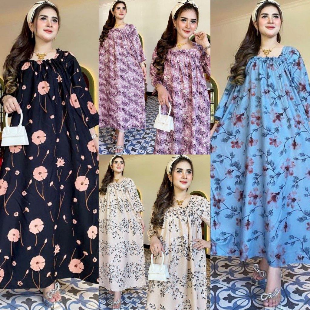 Jual Daster Lengan Panjang Tangan 3/4 Daster Rayon Premium Adem Kerut ...