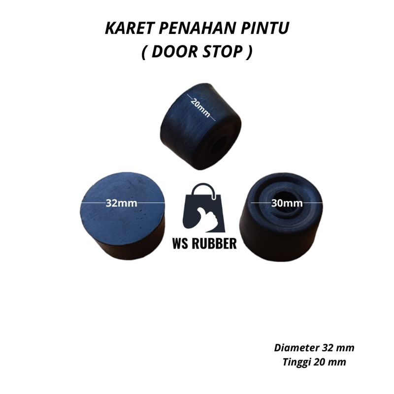 Jual Karet Penahan Pintu Door Stop Hitam Diameter 32mm Pengganjal Pintu ...