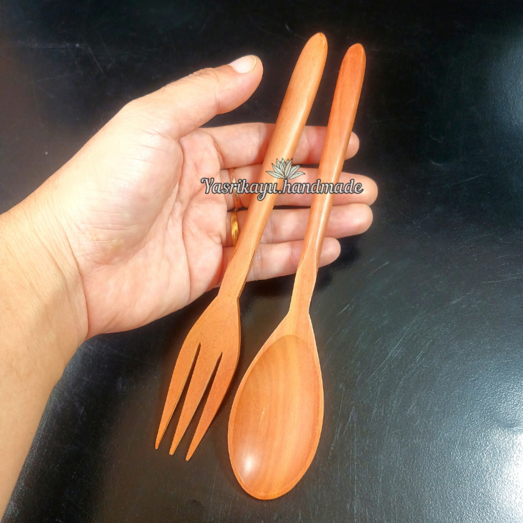 Jual Sendok kayu set complete dengan garpu | Shopee Indonesia
