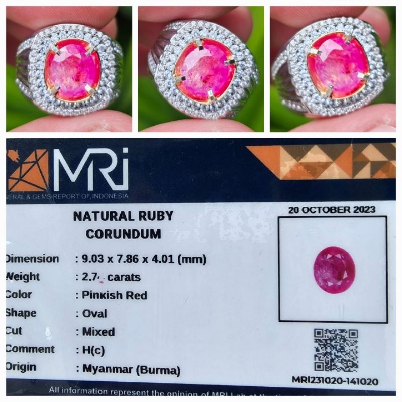 Jual Natural Ruby Burma Myanmar Top Luster Memo 2.74 crt | Shopee Indonesia