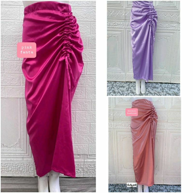 Jual ROK SERUT VIRAL KOREAN LOOK BAHAN SATIN VELVET PREMIUM | Shopee ...