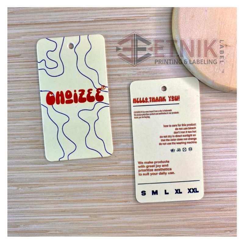 Jual Hang Tag label Tag baju Label hangtag premium ketebalan 700gsm ...