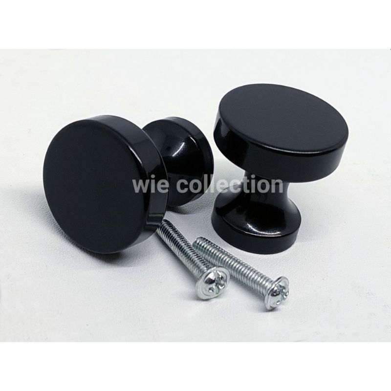 Jual HANDLE KNOB BULAT MINIMALIS BLACK MATT / TARIKAN BULAT BESI HITAM ...