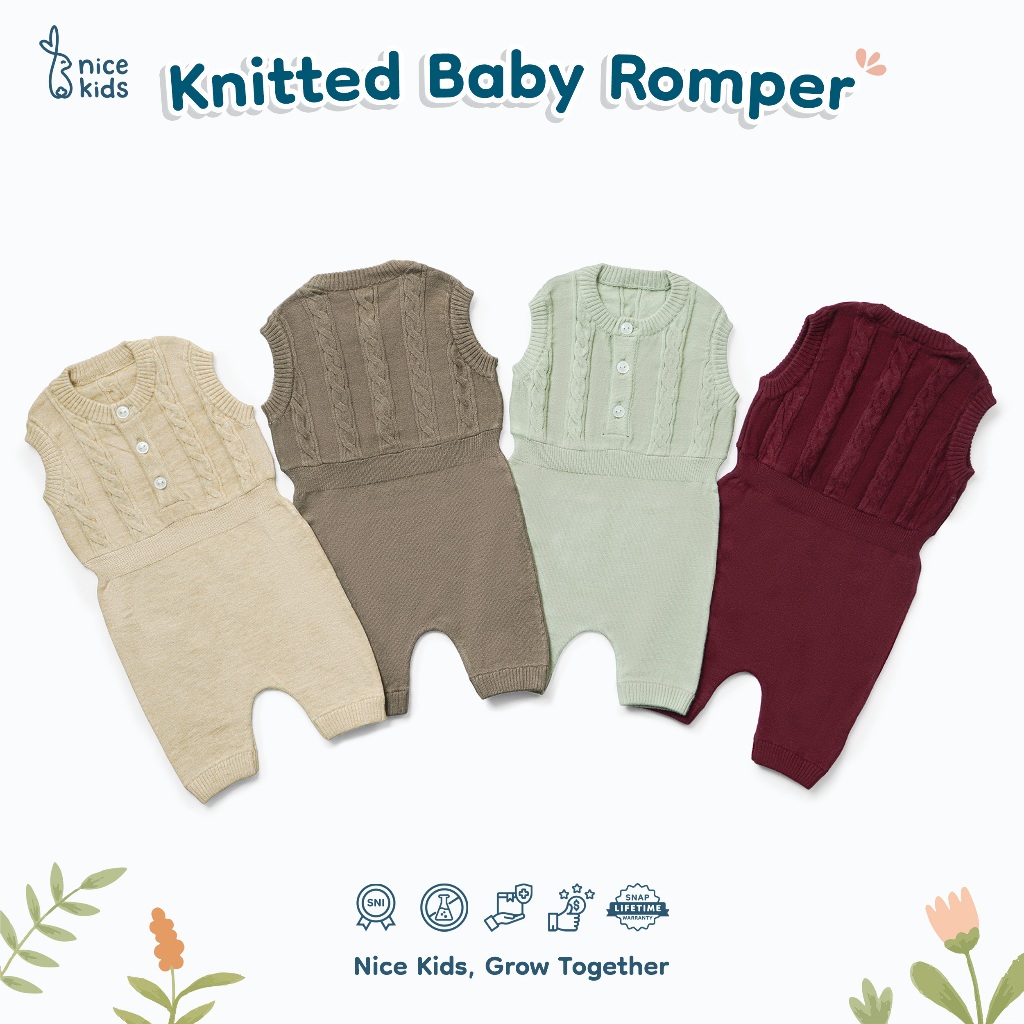 Jual Nice Kids - Knit Baby Romper (Pakaian Bayi Unisex Onesie 0-12 ...