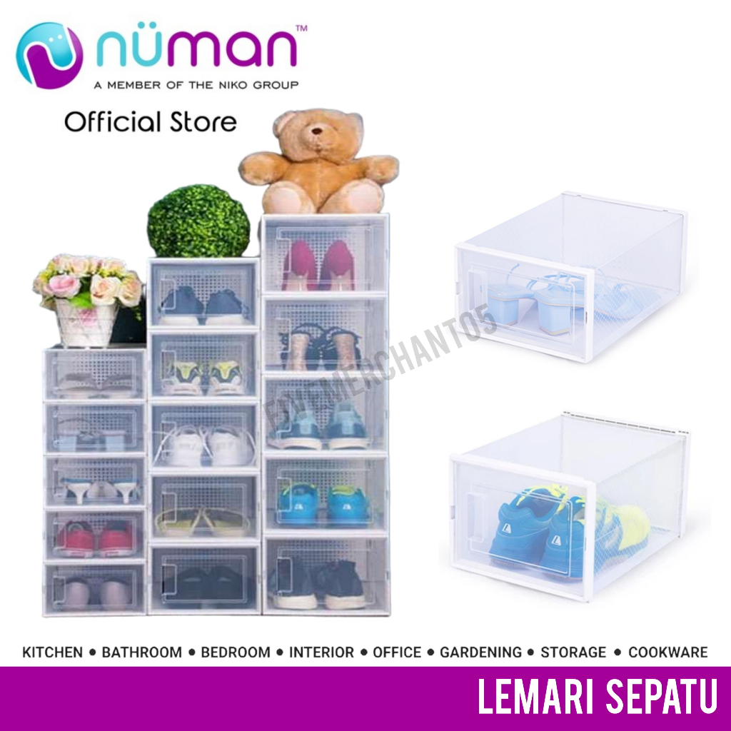 Jual Lemari Sepatu Numan Rak Sandal Plastik Susun Box Sepatu Size S M L ...